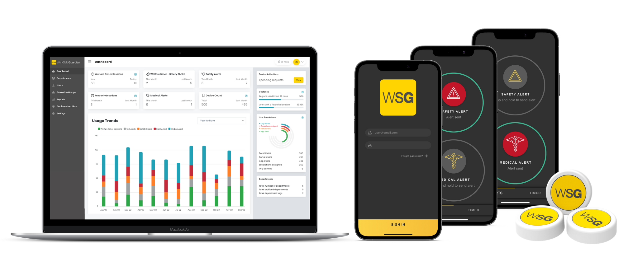 Features - Lone Worker Safety App - WorkSafe Guardian